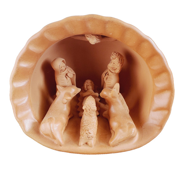 Unbranded | Holiday | Vtg Hand Craft Nativity Scene Folk Art Terra ...